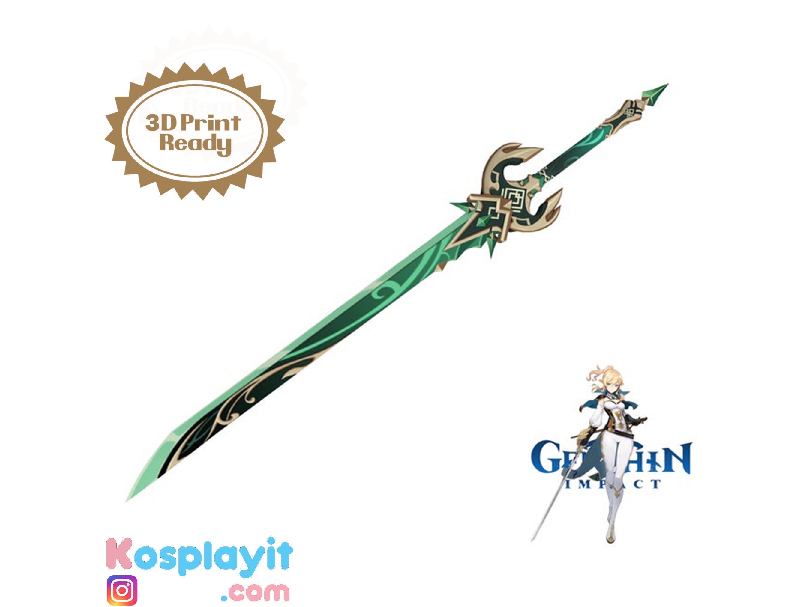 Genshin Impact Primordial Jade Cutter Digital 3D Model - Etsy Genshin Impact Primordial Jade Cutter Digital 3D Model - Etsy