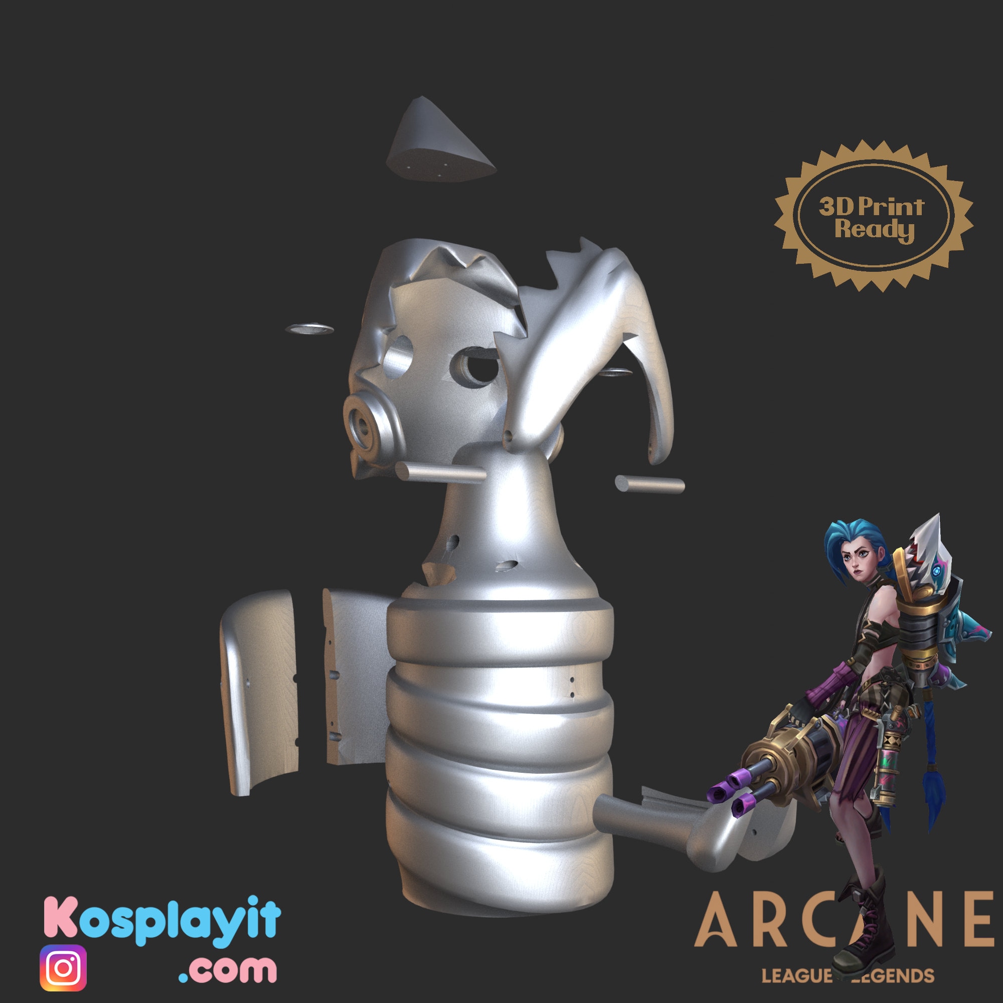 Jinx Arcane Shark Gun 3d Model Digital File League Of Etsy Australia