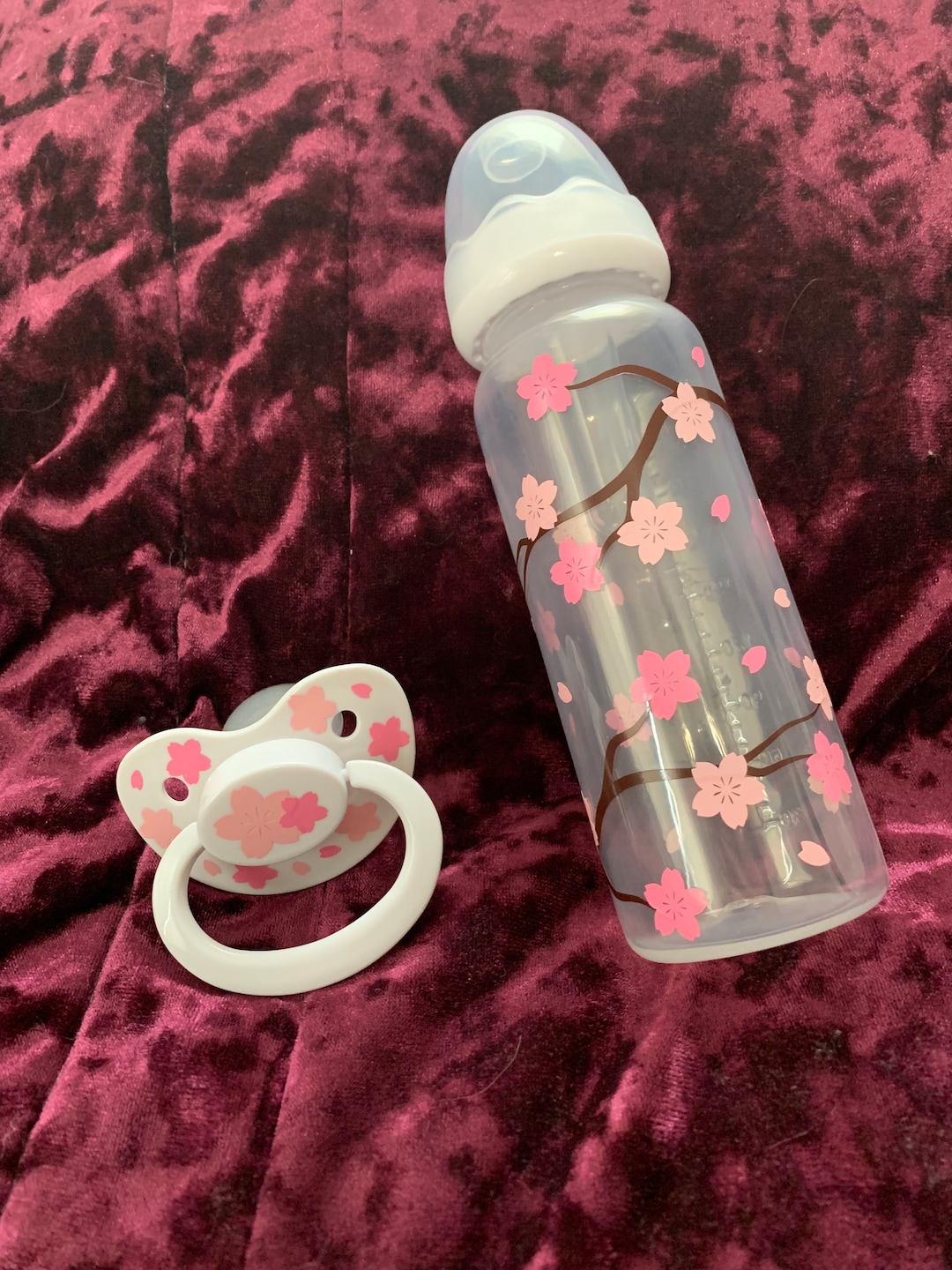 Cherry Blossom Adult Baby Bottle/pacifier custom Flower Color - Etsy ...