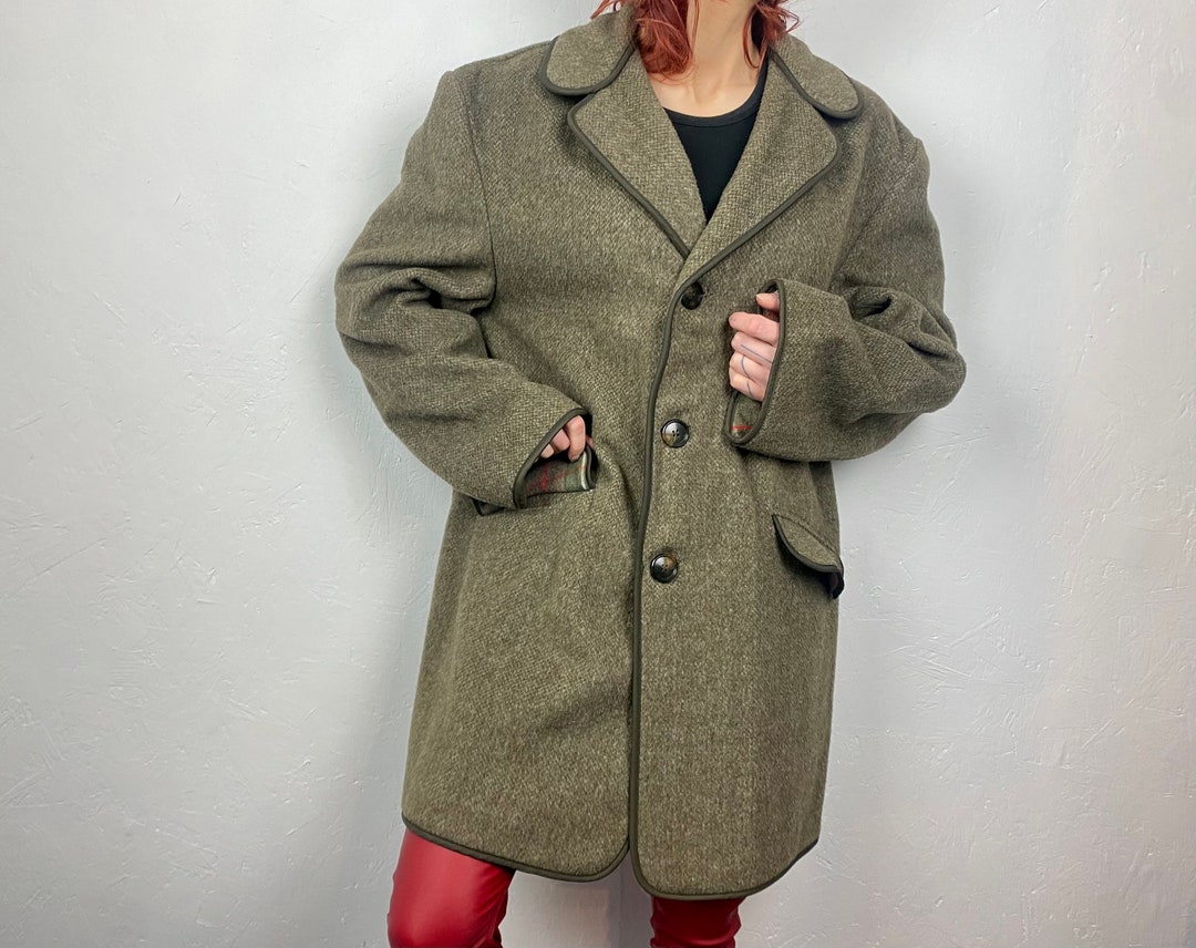 Tweed Wool Coat From HECTOR JAMES Made in England 80s Vintage , Winter ...