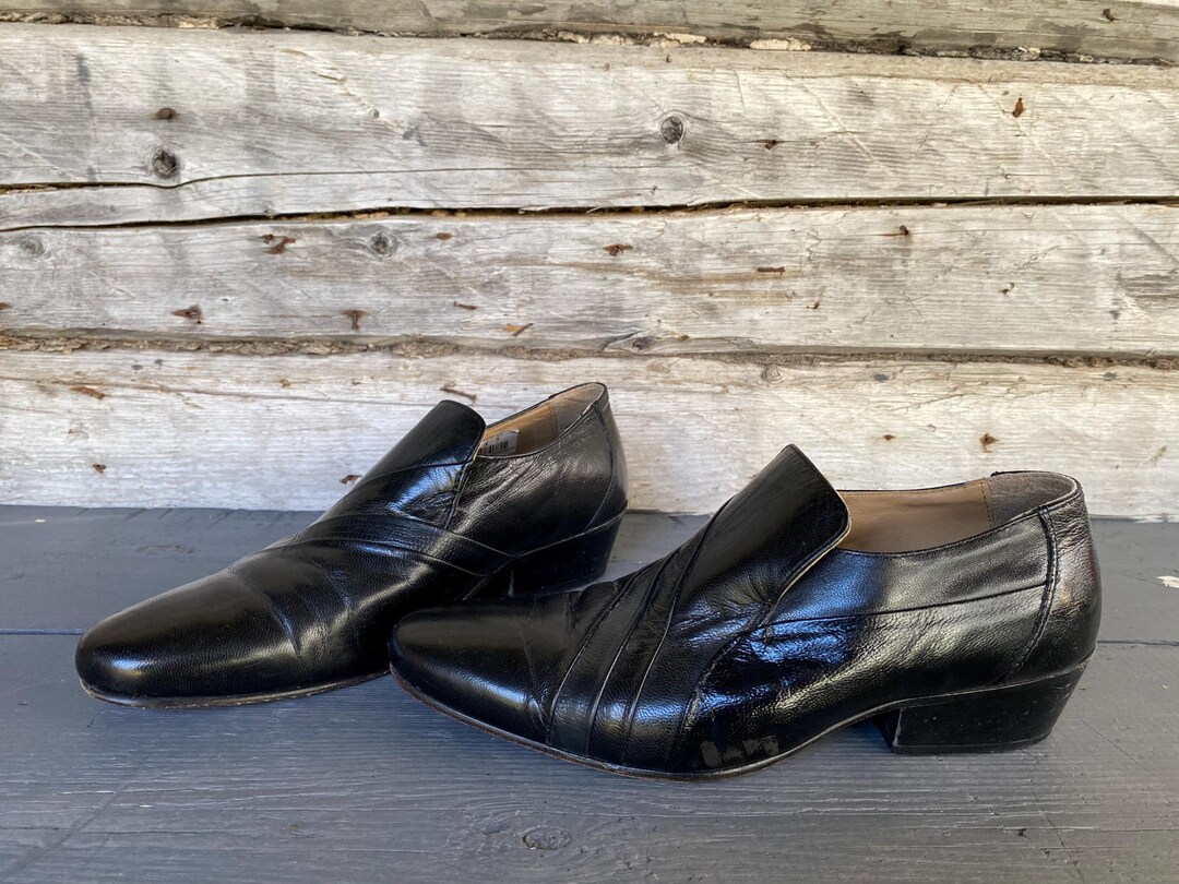 CASTRO Brand Real Black Leather High Heel Modern Dancing Shoes Size ...