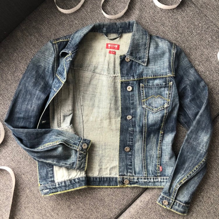 MUSTANG Denim Jacket , Vintage Jean Blazer Bomber Womans MUSTANG Denim Jacket , Vintage Jean Blazer Bomber Womans