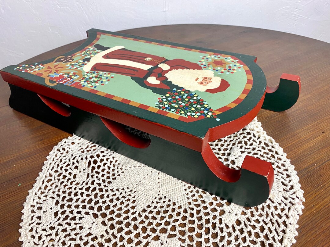 Hand Painted Wooden Christmas Sleigh: Festive Serving Tray - Etsy