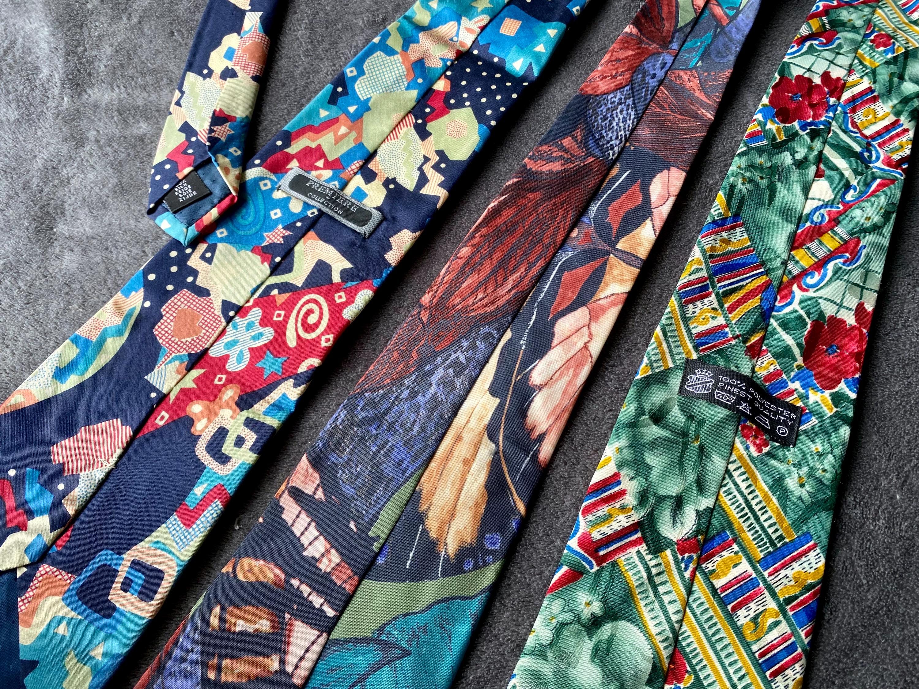 Colourful Necktie SET / Rainbow Cheerful Ties/ Abstract Pattern Men ...