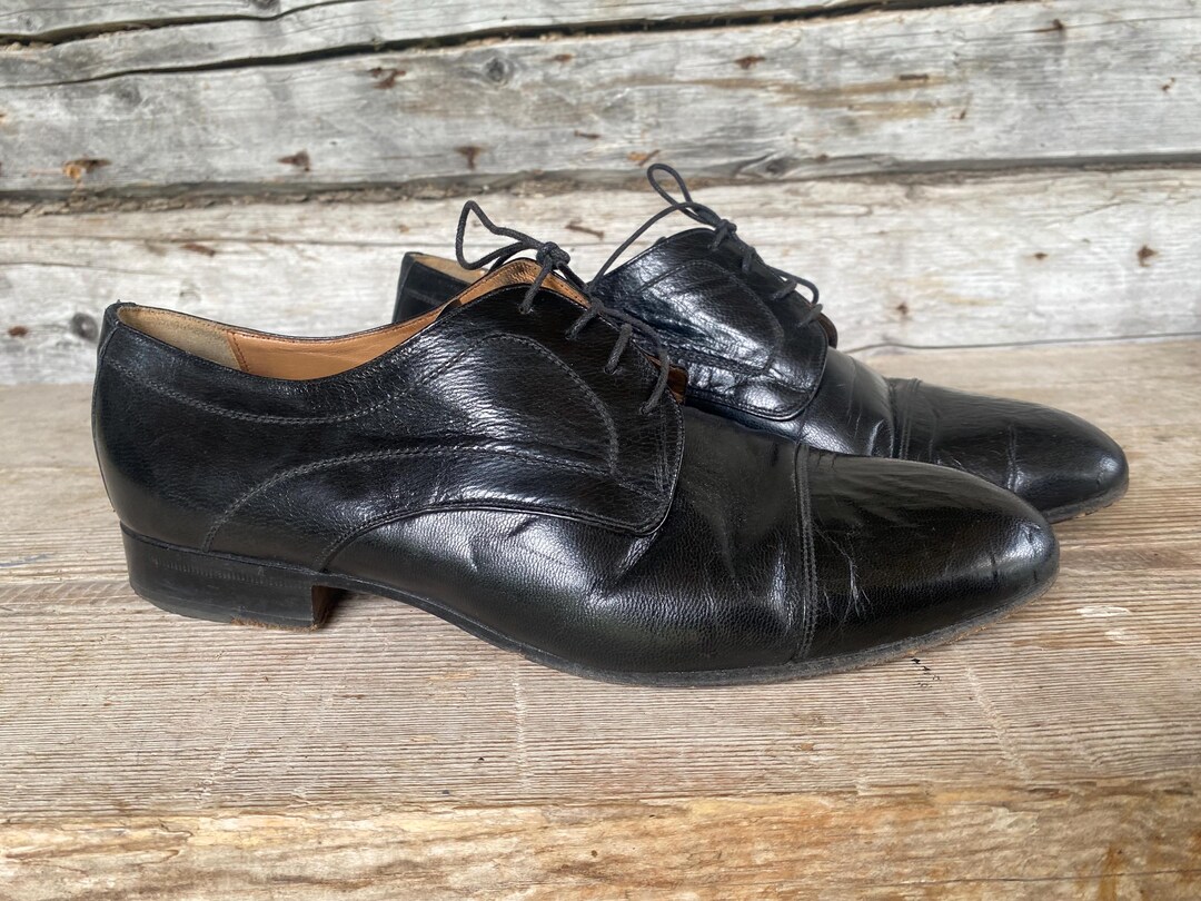 Black Shoes Mens From ILARI Luciano,retro 70s 80s Leather Shoes, Men’s ...