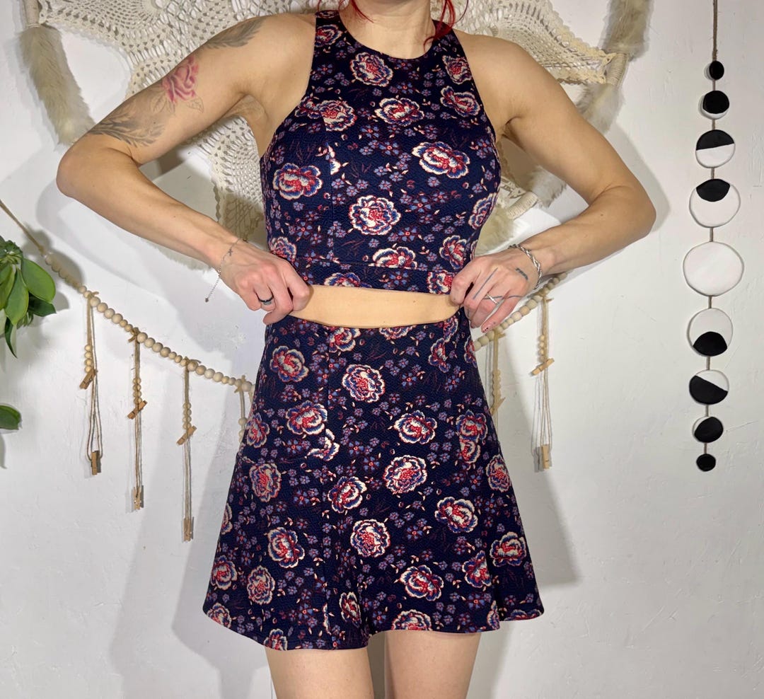 Hollister Floral Skirt Top Set, Purple Summer Outfit, Size S - Etsy