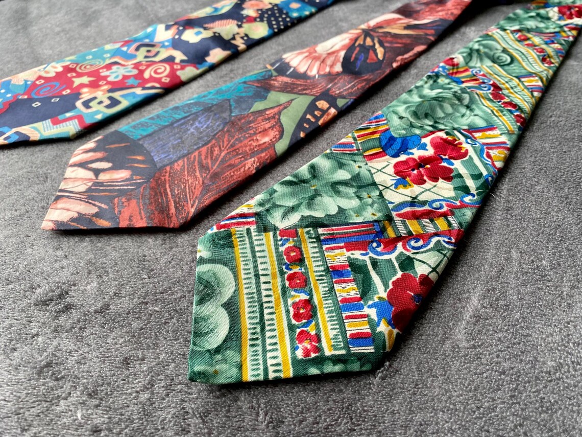 Colourful Necktie SET / Rainbow Cheerful Ties/ Abstract Pattern Men ...