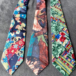 Colourful Necktie SET / Rainbow Cheerful Ties/ Abstract Pattern Men ...