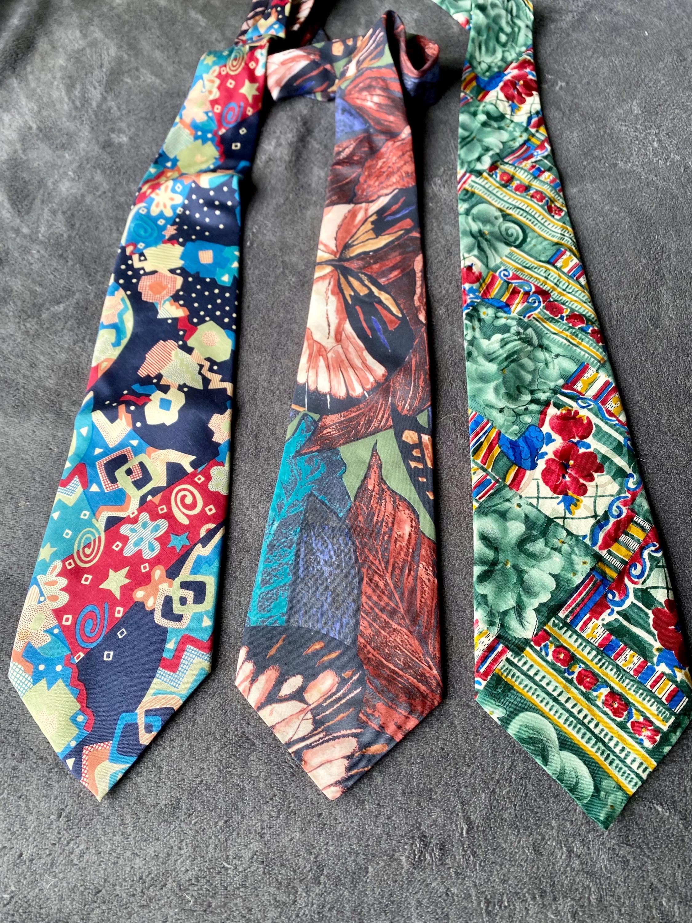 Colourful Necktie SET / Rainbow Cheerful Ties/ Abstract Pattern Men ...