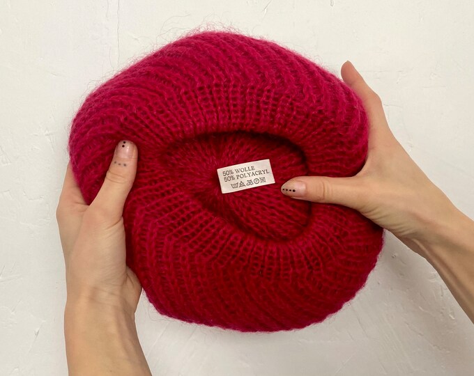 Red Wool Beret, Very Soft and Fluffy Autumn Winter Hat, Womans Beret ...
