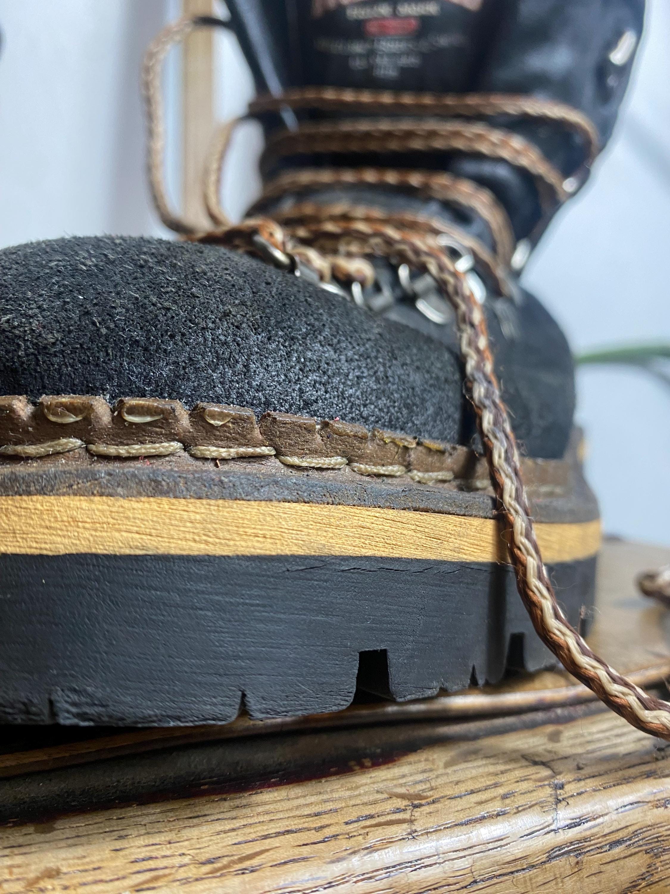 WILDLAND Leather Firefighter Boots, Wedge Sole Hiking Boots, Size 40 - Etsy