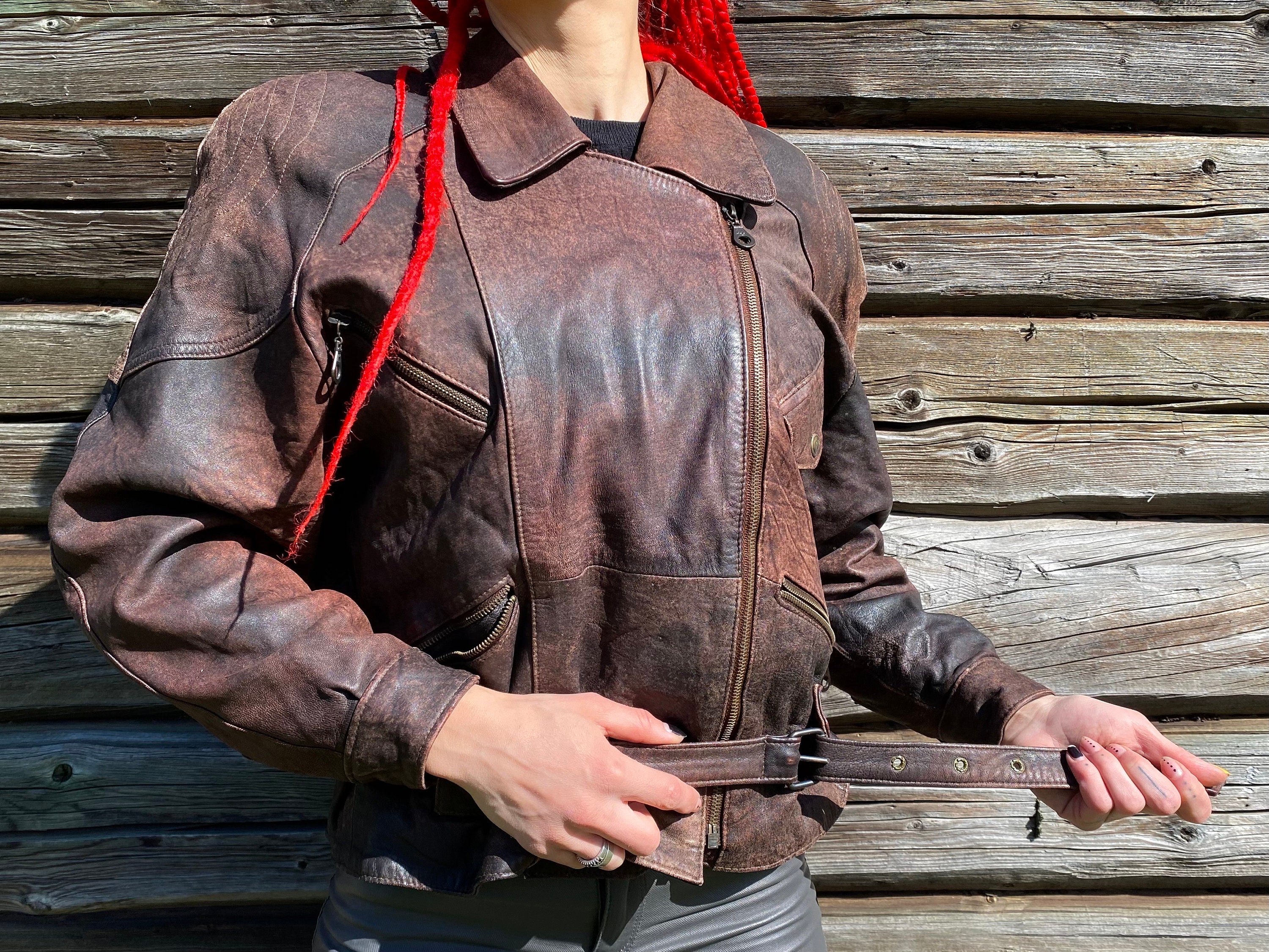 Distressed Leather Jacket U Boat