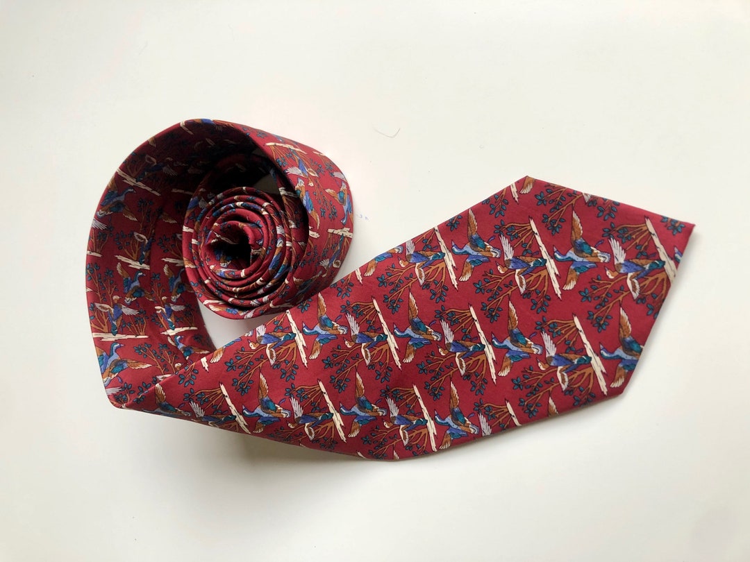 Vintage Silkt Flying Goose Neck Tie, Bordo, Burgundy, Men’s Neck Tie ...