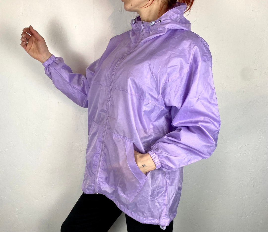 Vintage Rain Jacket From RAINYDAYS, Purple Zipper Rain Wear, Waterproof ...