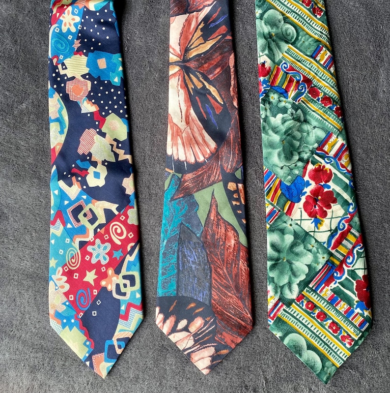 Colourful Necktie SET / Rainbow Cheerful Ties/ Abstract Pattern Men ...