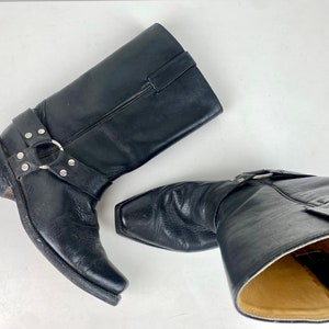 Vintage TONY LEATHER Boots Mens Western Cowboy BOOTS Black - Etsy