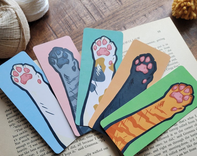 8 Printable Cat Paw Bookmarks | Cute Paw-sitive Reading Marker for Cat ...