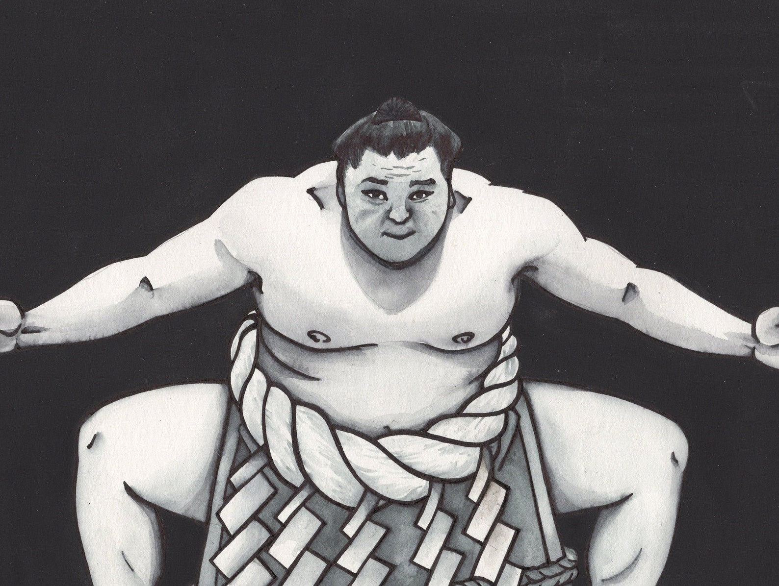 The Dohyo-iri, Hakuho - 5x7 Art Print - Etsy