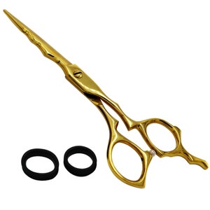 G4 Barber Scissors Gold Hair Razor Edge Haircut Shears Stainless ...