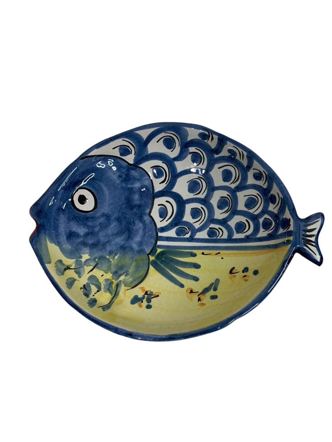 Vietri Fish Fish Blue 10 Inch Oval Dish Italy Pottery D 1990s - Etsy