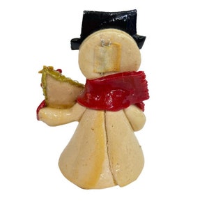 Clay Snoman Figurine Ornament Vintage Handmade Holiday 2 7/8 H - Etsy