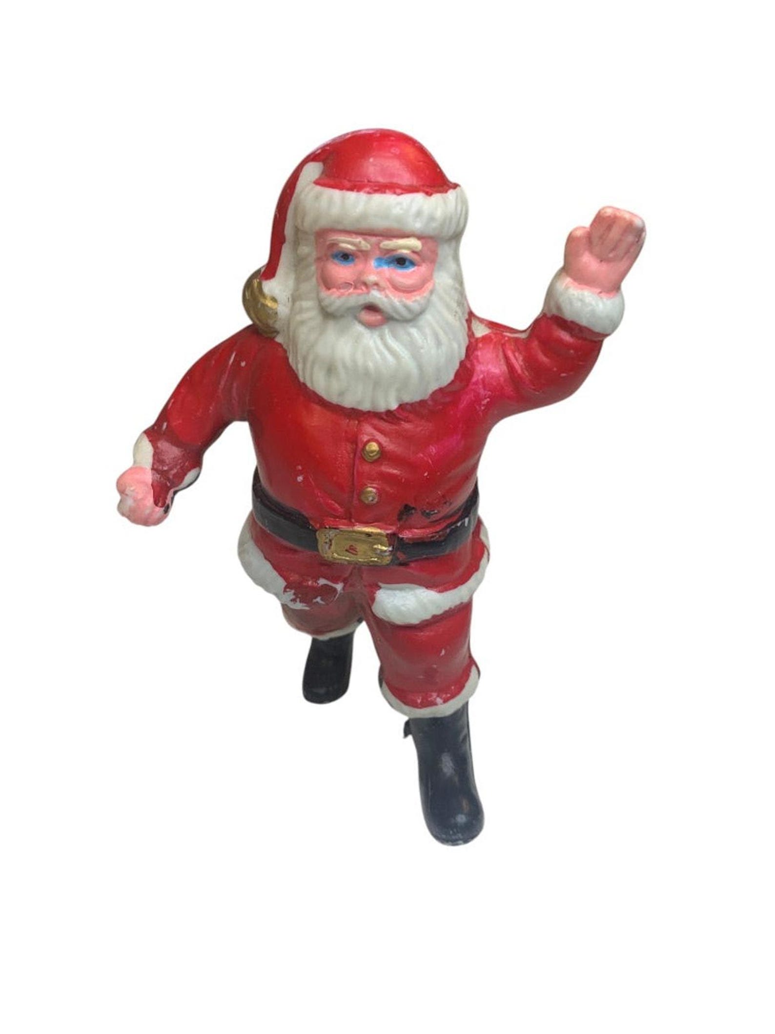 Vintage Blowmold Santa Floral Decor Waving Christmas 5 Inch - Etsy