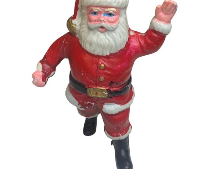 Vintage Blowmold Santa Floral Decor Waving Christmas 5 Inch - Etsy
