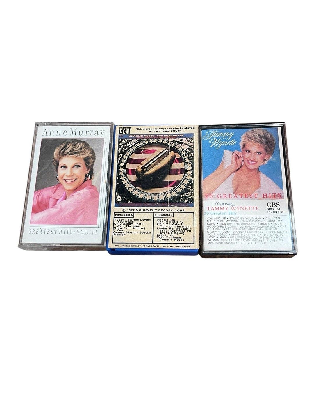 Lot of 3 Vtg Country Cassette Tapes Anne Murray Charlie Mccoy Tammy ...