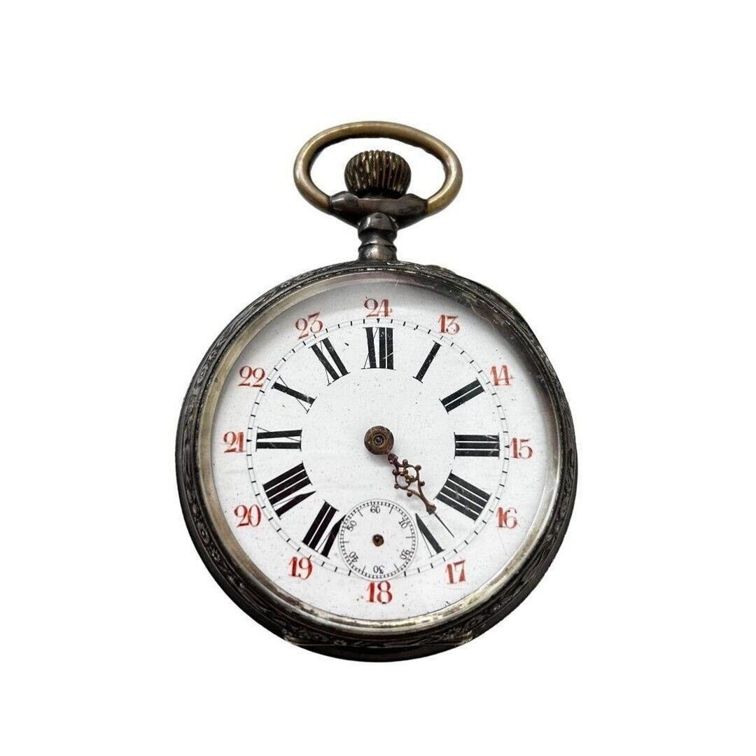 Ancre Ligne Droite Silver Pocket Watch Precision Straight Line Lever ...