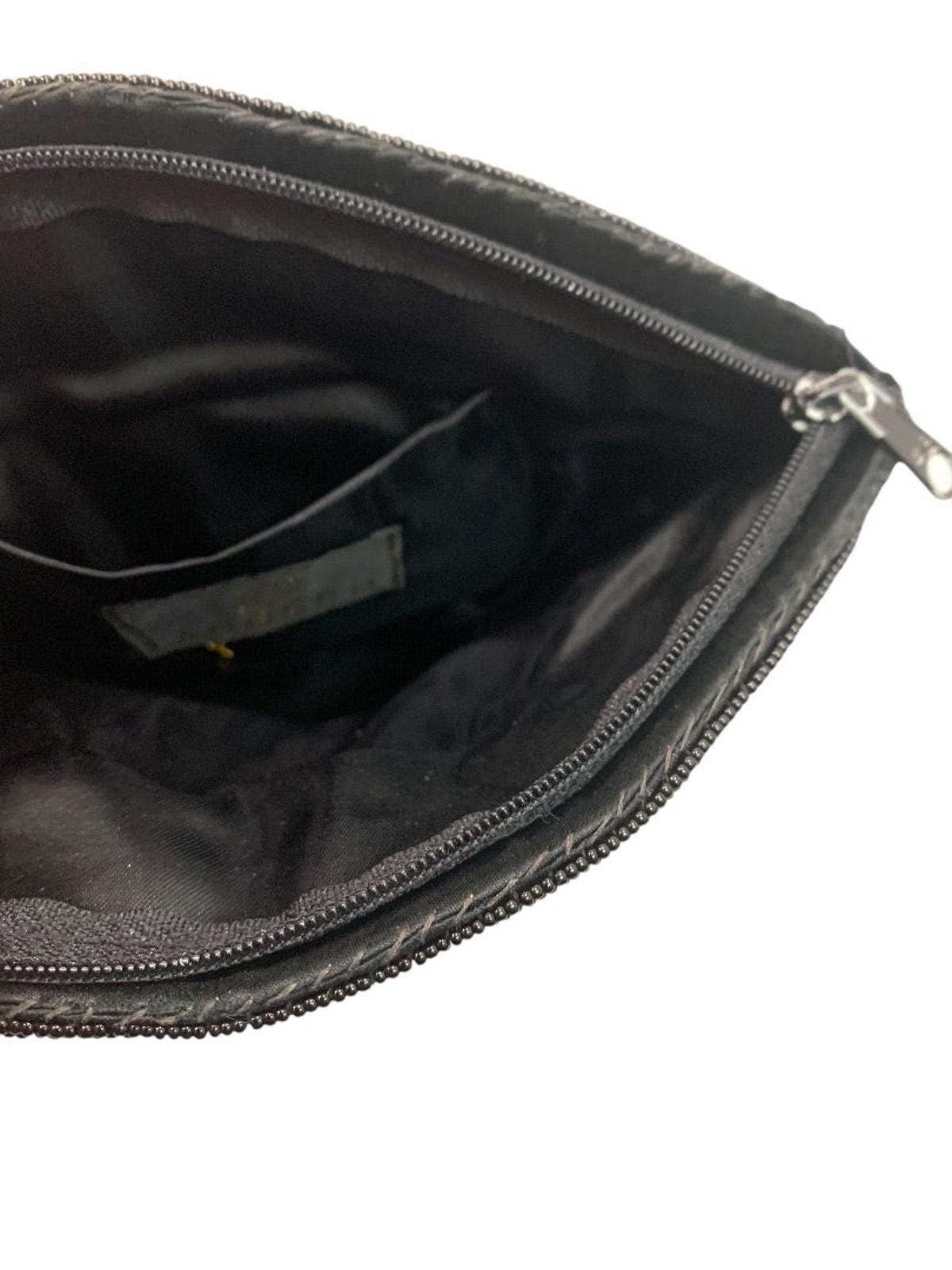 Adolfo Vintage 1990s Bugle Bead Clutch Demilune Bag Metallic - Etsy