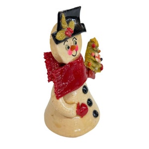 Clay Snoman Figurine Ornament Vintage Handmade Holiday 2 7/8 H - Etsy