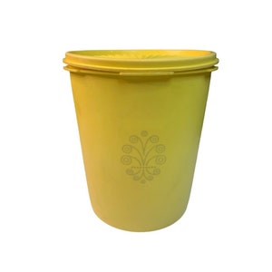 Vintage Tupperware Yellow Canister 807-2 Starburst Lid 808-13 7.5"h X 6 ...