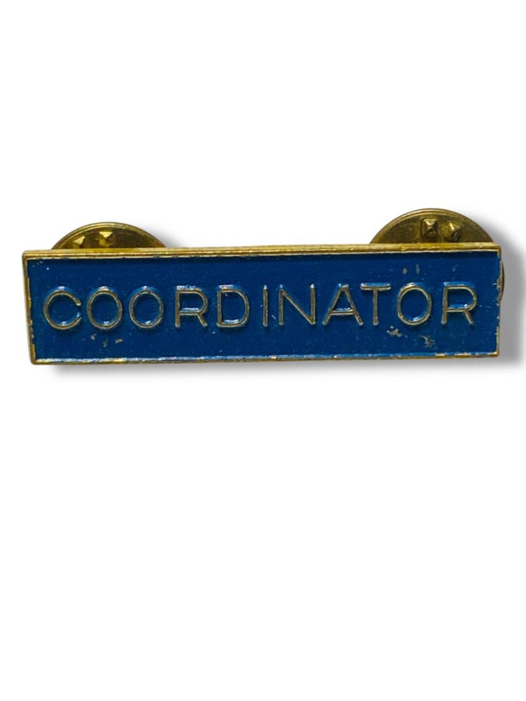 Vintage Bar Pin Coordinator Blue Goldtone 1.5" Double Butterfly Back - Etsy