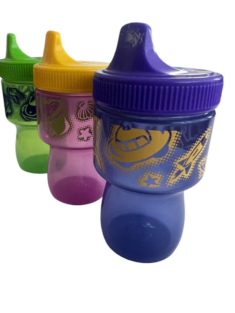 Playtex Spill Proof Big Sipster Sippy Cup Purple Green Blue Space Cars ...