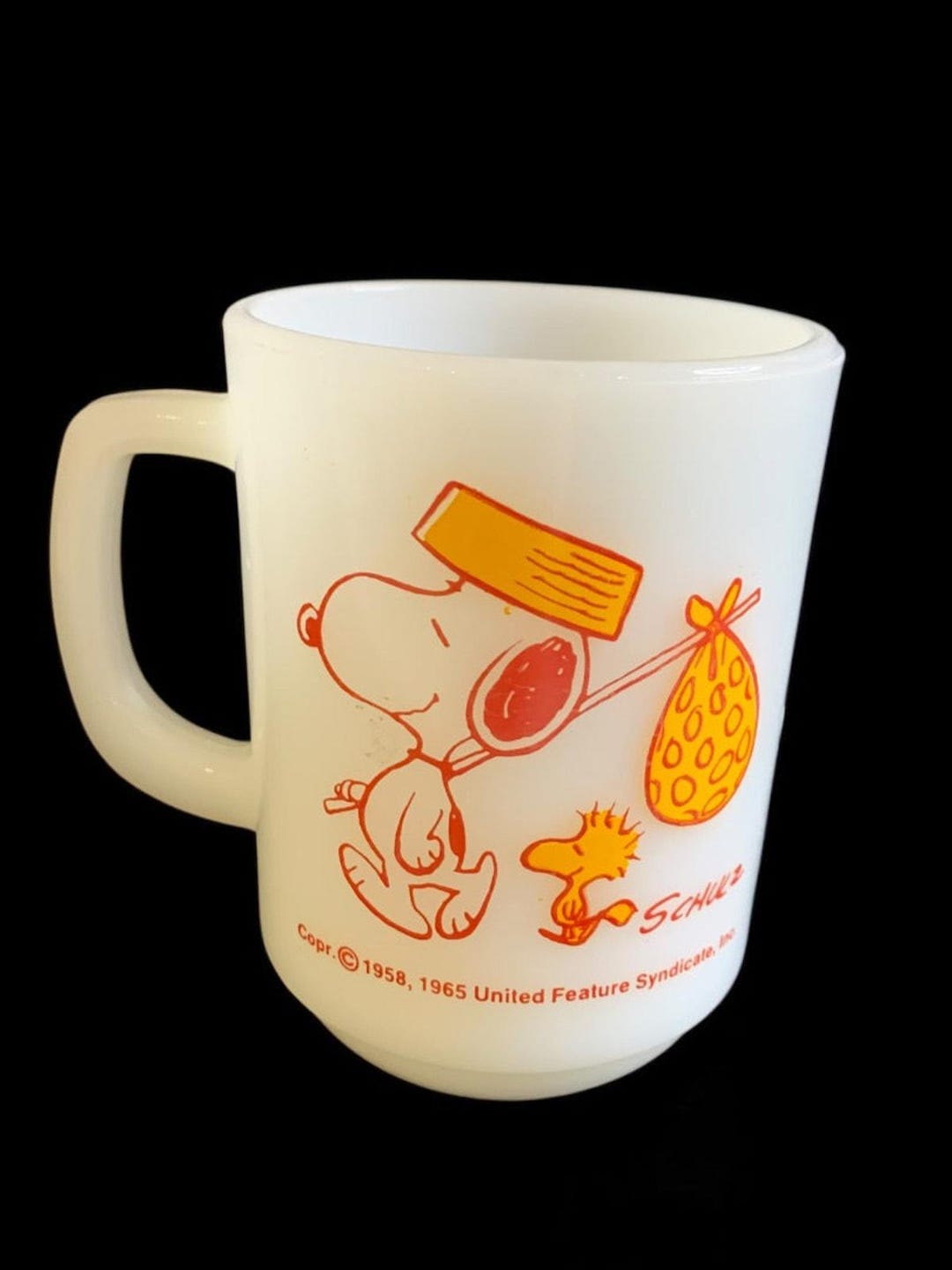 1960s Snoopy Fire King Mug "snoopy, Come Home" Peanuts Woodstock - Etsy