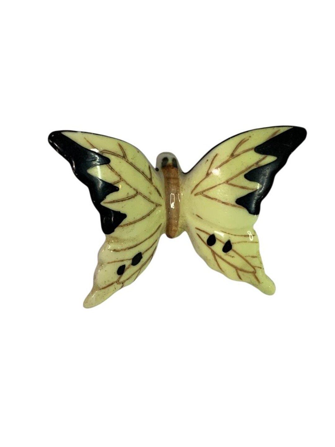 Vintage Japan Porcelain Butterfly Pinback 1.75