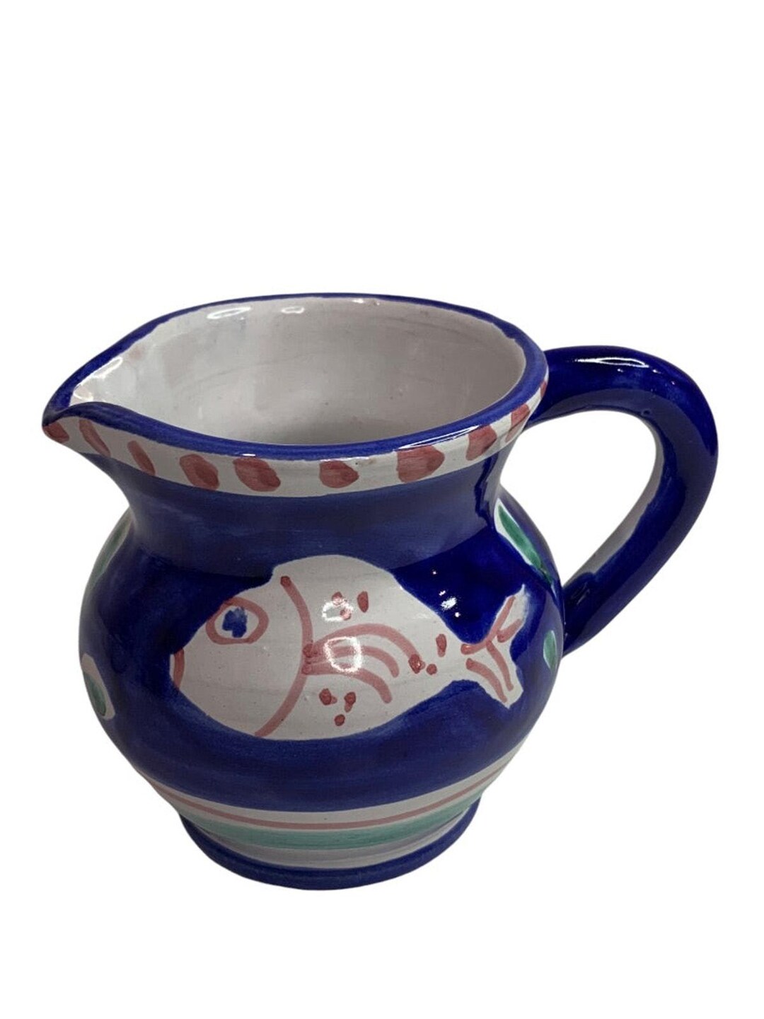 La Musa Vintage Italy Ceramic Fish Blue Creamer Pitcher 3.75 Inches - Etsy