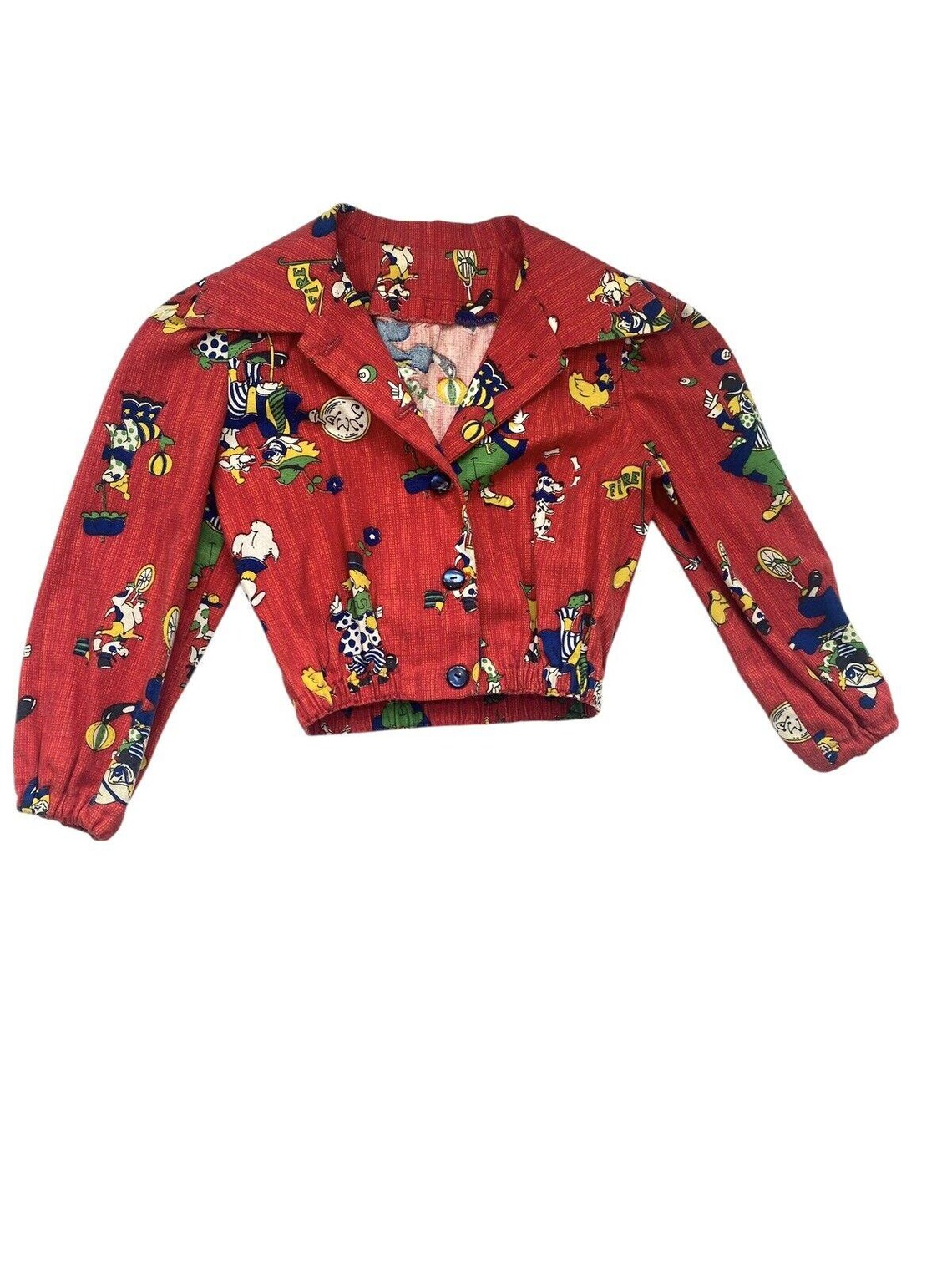 Vintage Children’s Jacket Handmade Red Clown Whimsical 70’s Homemade - Etsy