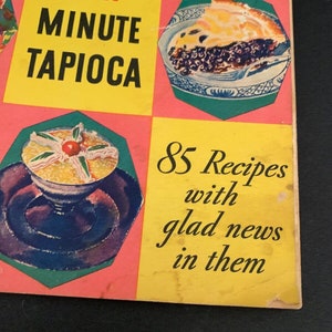 1934 New Minute Tapioca Pamphlet 85 Recipes General Foods Cookbook - Etsy