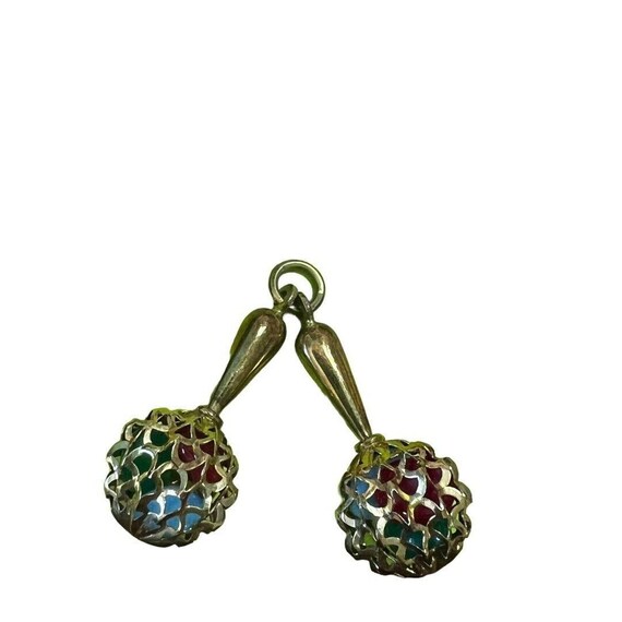 14k Gold Vintage Maracas Pendant Charm Stone Shakers … - Gem