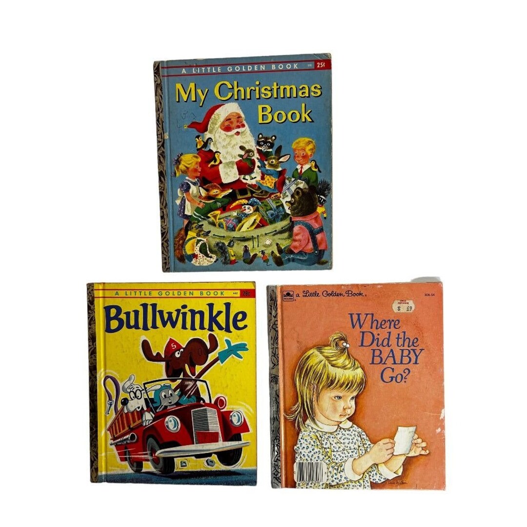 Lot of 3 Vintage A Little Golden Book Christmas Bullwinkle Baby - Etsy