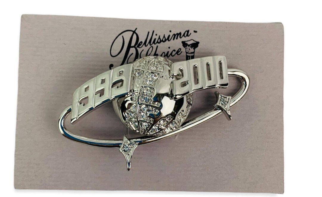 Vintage 1999 Bellissima Choice Silvertone Pin Brooch "1999-2000" 2.5"l ...