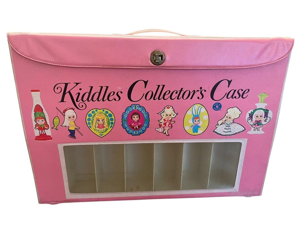 Mattel Kiddles Collectors Case Pink Bag Top Handle Doll Display 1967 ...