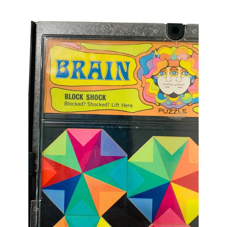 1969 Block Shock Psychadelic BRAIN DRAIN Puzzle by Mattel Vintage Brain ...