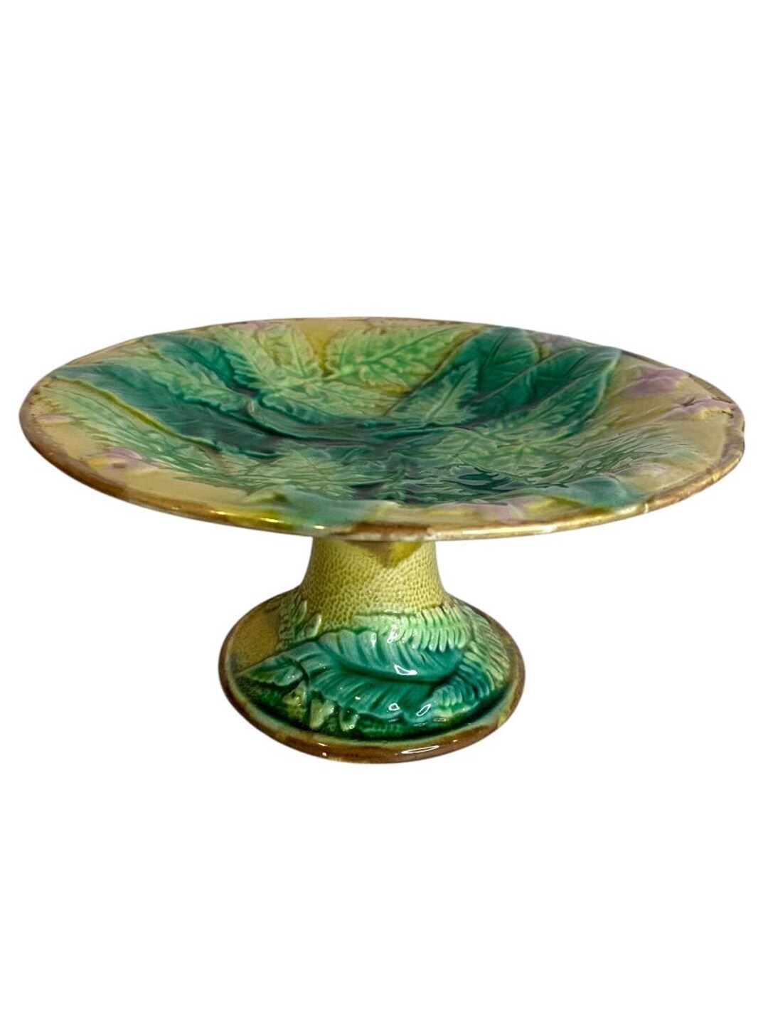 Antique Majolica Pedestal Compote Serving Dish Leaf Maple 8.5 Inches - Etsy