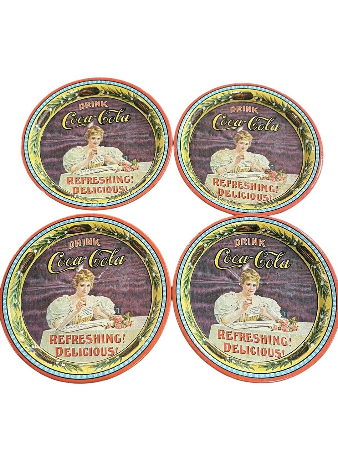 1976 Coca-cola 75th Anniversary Metal Commemorative Coaster Set of 4 - Etsy