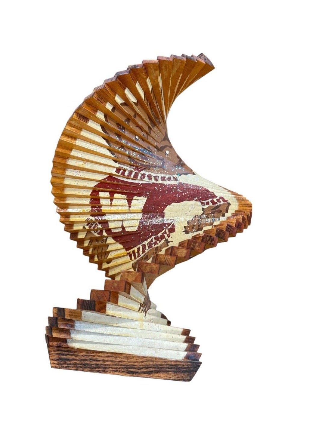 Vintage Wooden Helix Wind Spinner Wisconsin Badgers Whirligig Painted ...