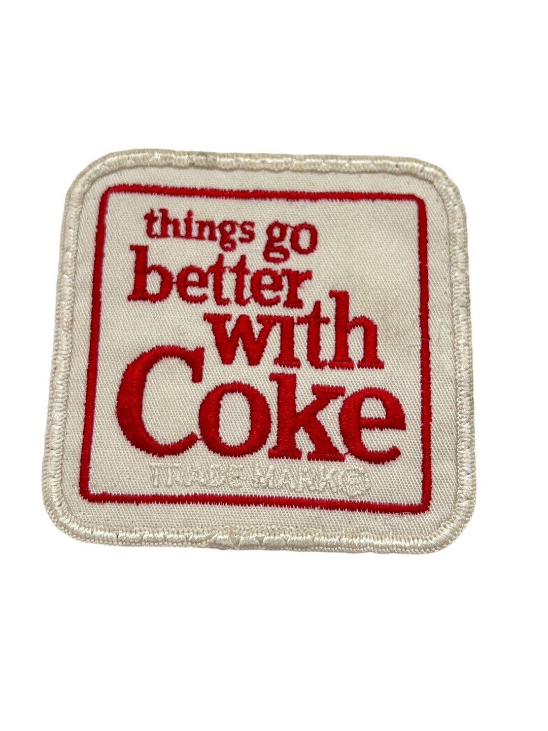Vintage Coca Cola Patch things Go Better With Coke 3 Inch Square ...