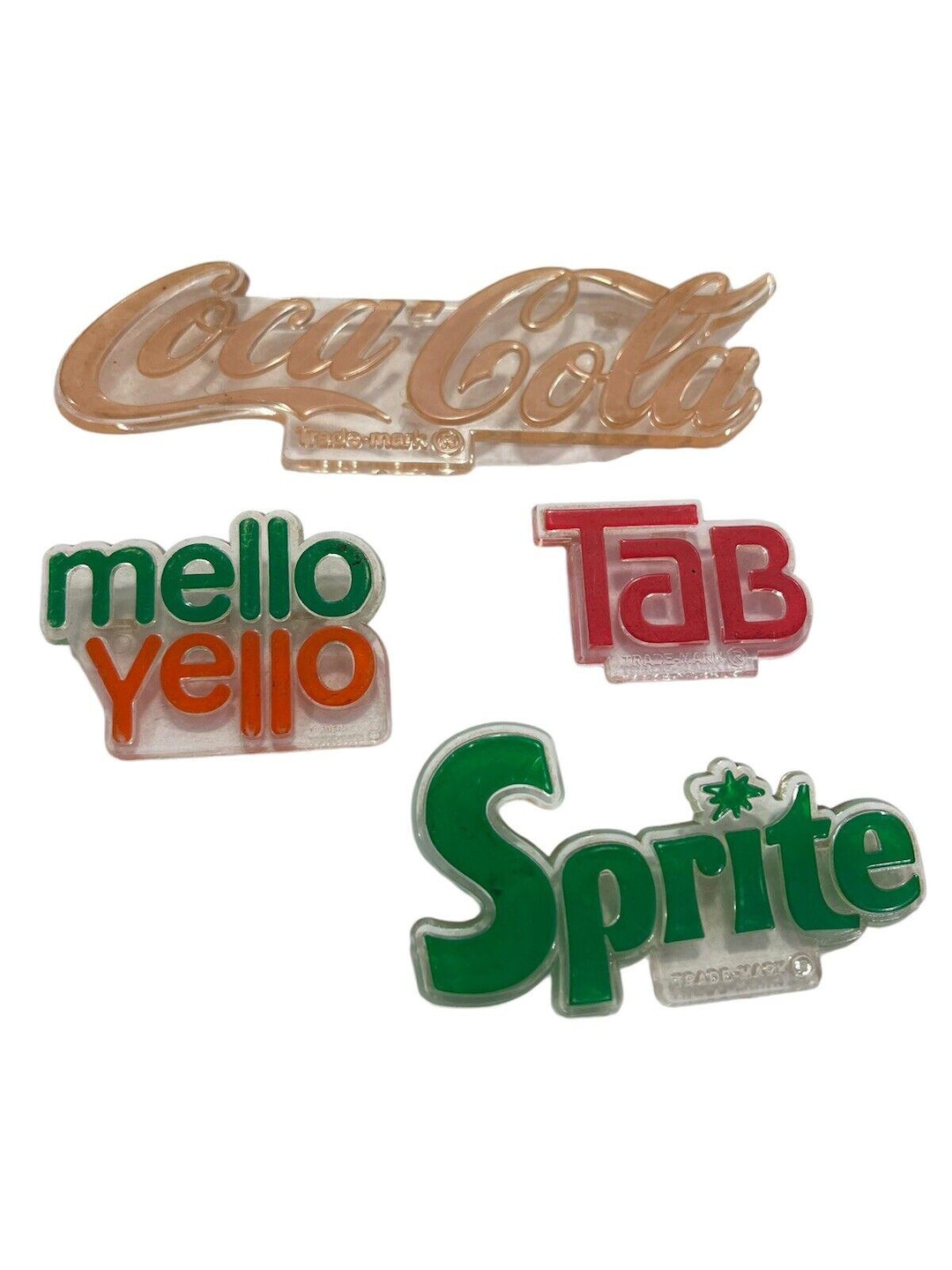 Vintage Coca-cola Sprite Cursive Menu Board Lot LOGO Sign Theater Tabs ...