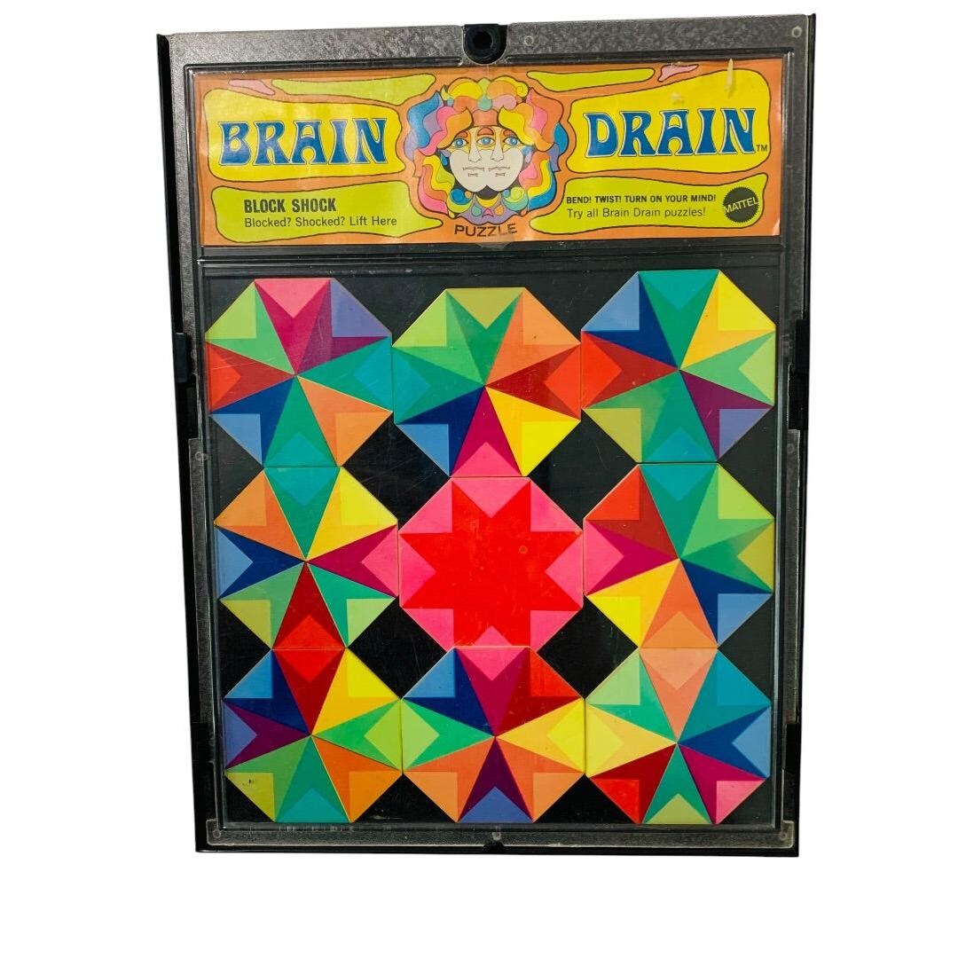 1969 Block Shock Psychadelic BRAIN DRAIN Puzzle by Mattel Vintage Brain ...